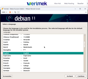 Debian 11 Server Kurulumu - Verimek Telekomünikasyon